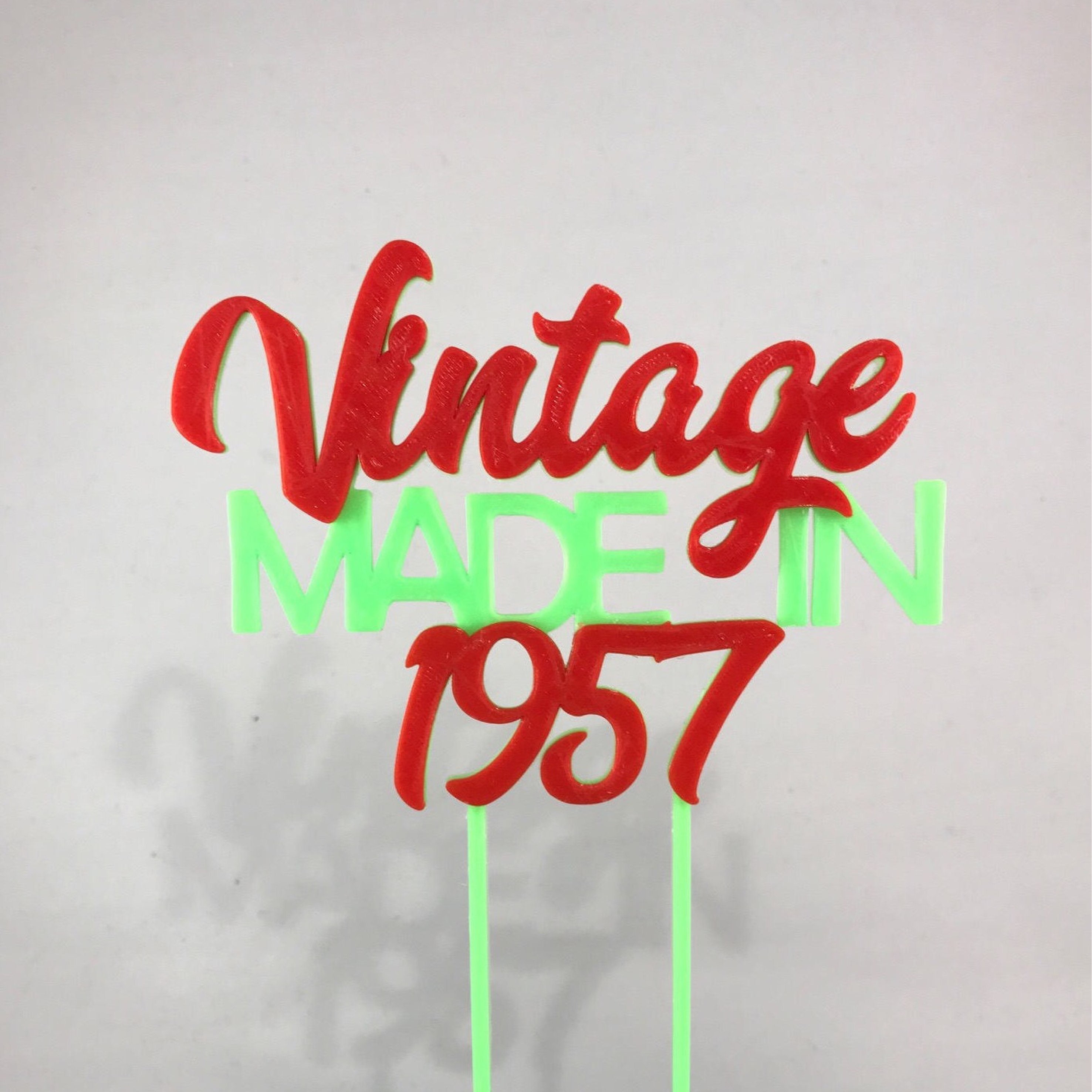 Vintage Made in 1957 Birthday Cake Topper | Etsy