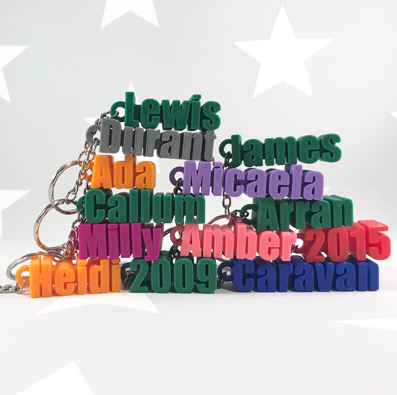 Keyring Keychain Personalised 3D Printed Party Bag - Etsy UK Keyring Keychain Personalised 3D Printed Party Bag - Etsy UK