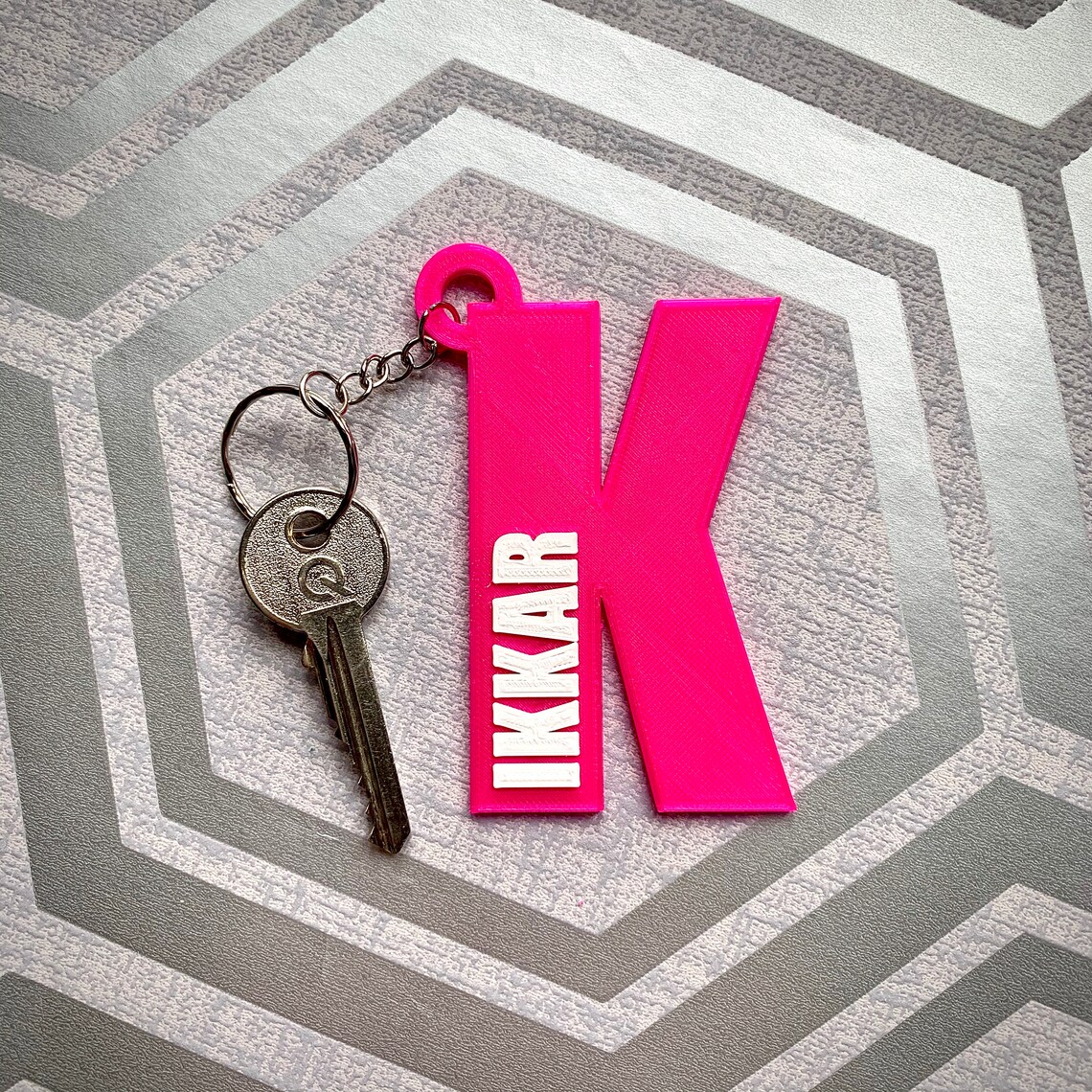 XL Initial Keychain/keyring 3D Printed Personalised | Etsy