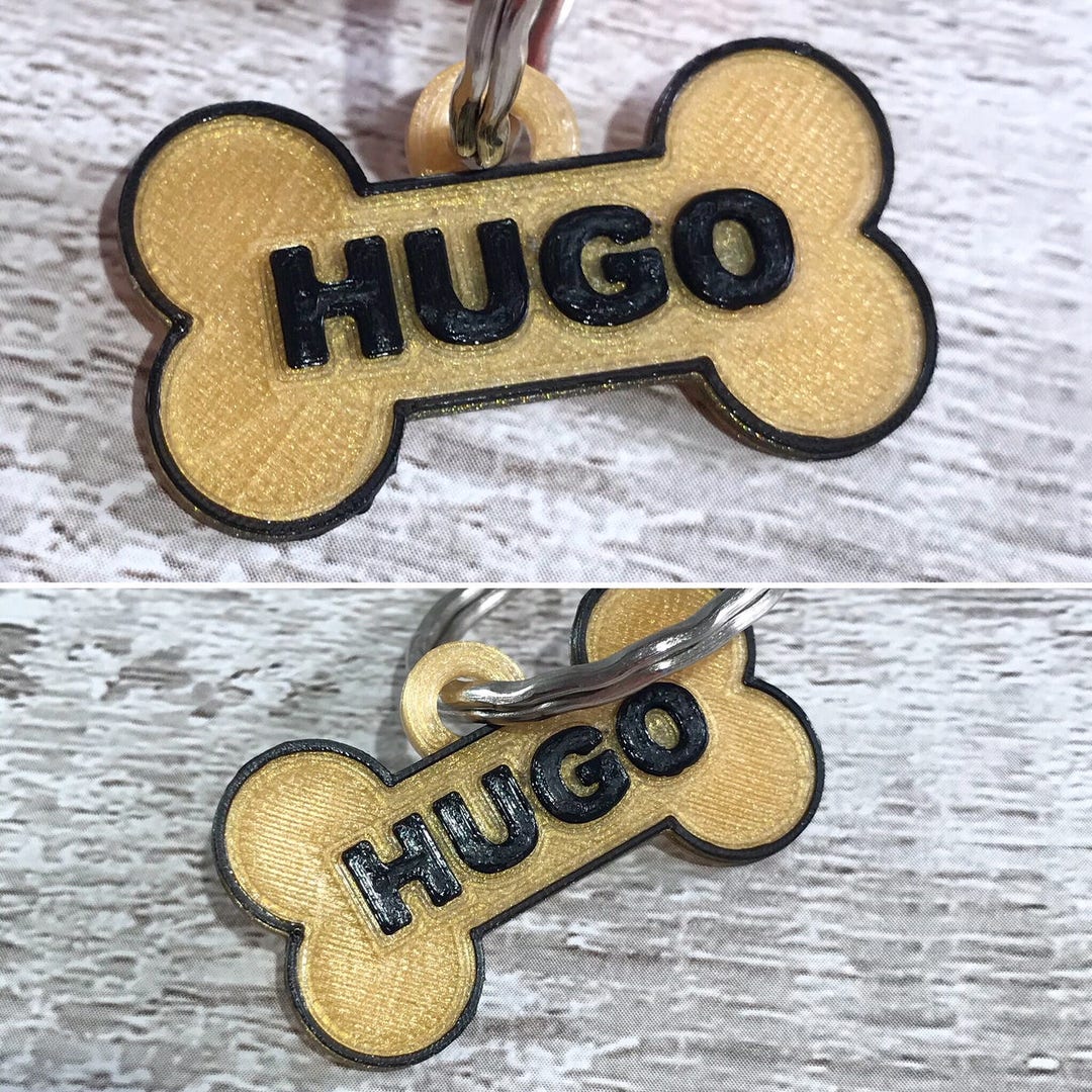 Dog Tag Pet ID - Dog Collar ID Tag - 3D Printed - Personalised Pet ID ...