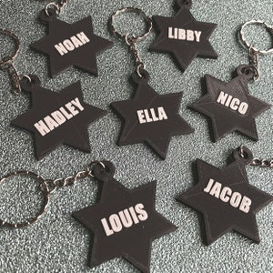 Star Keychain/keyring - 3D Printed - Personalised - Personalized ...