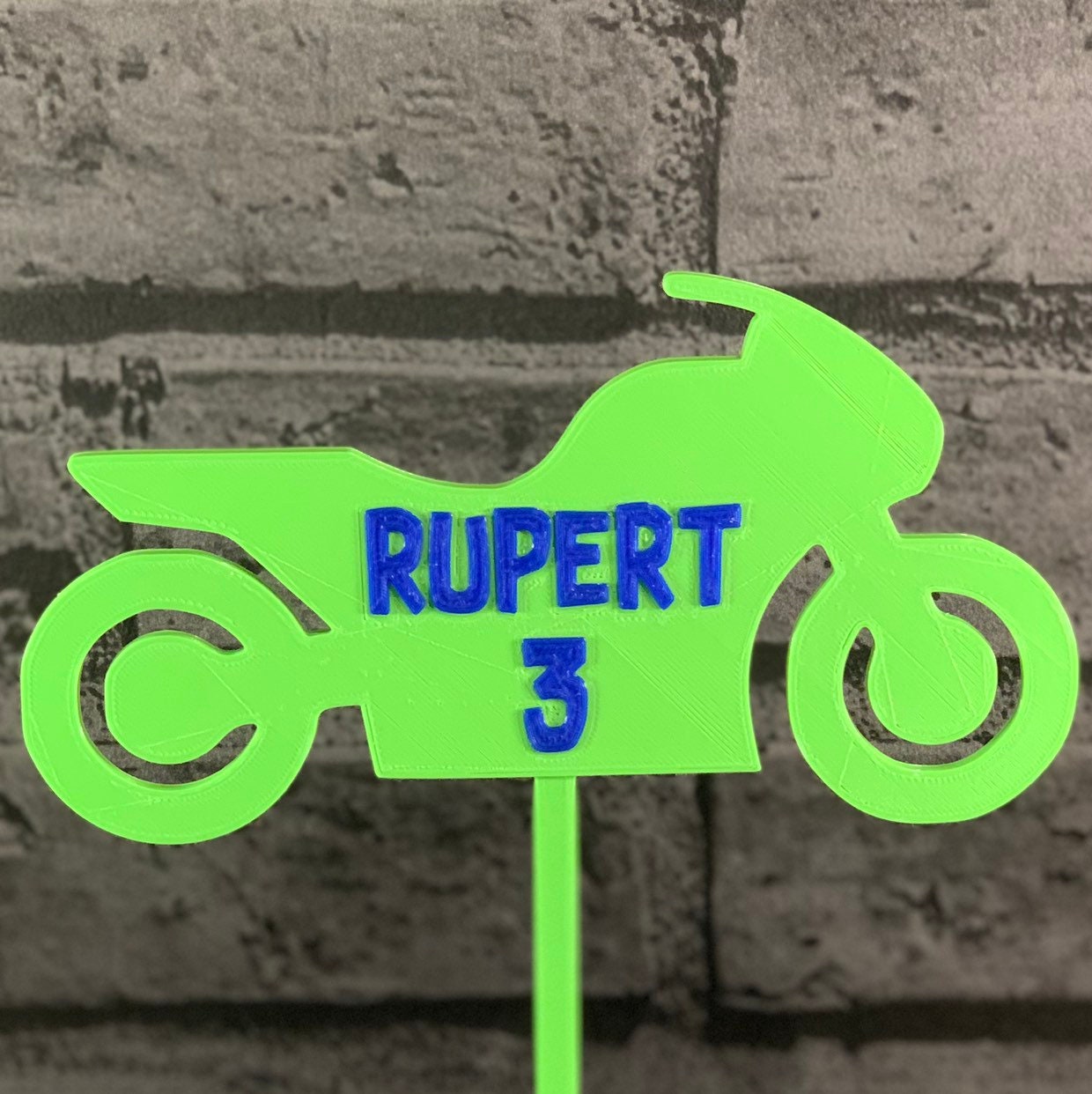 Motorbike - Motorcycle - Birthday Cake Topper - Personalised - Cake ...