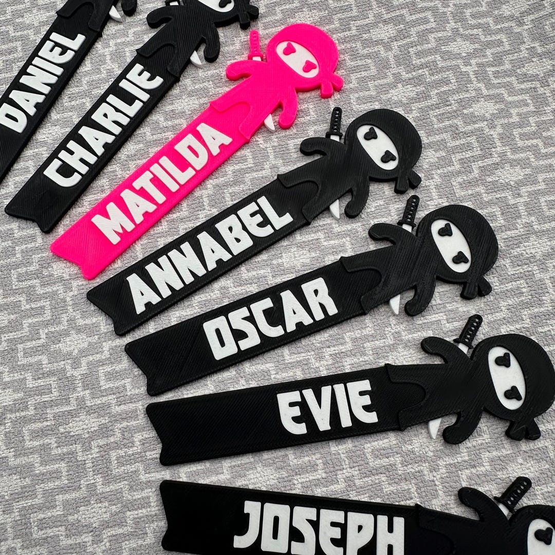 Ninja - Bookmark - 3D Printed - Personalised - Book Lover - Stocking ...