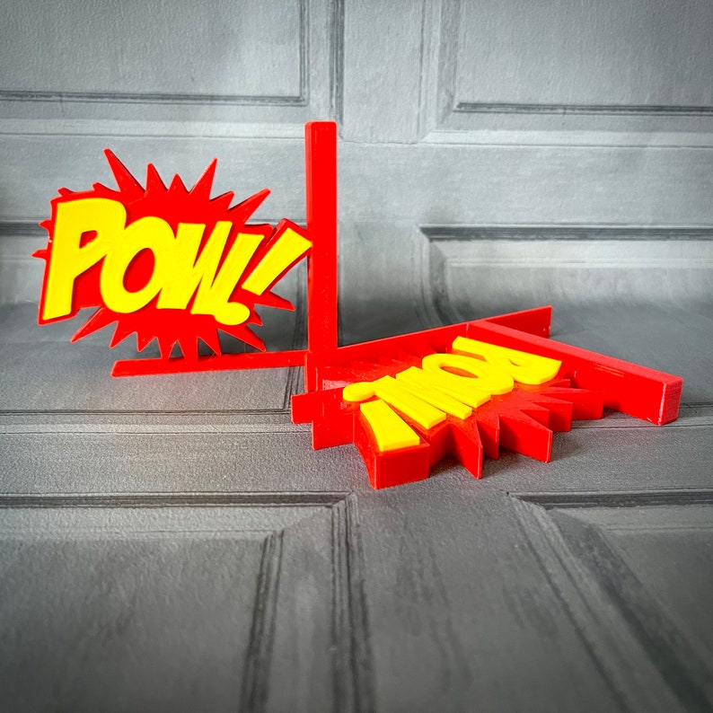 Pow Comic Style Bookends 3D Printed Book Storage - Etsy