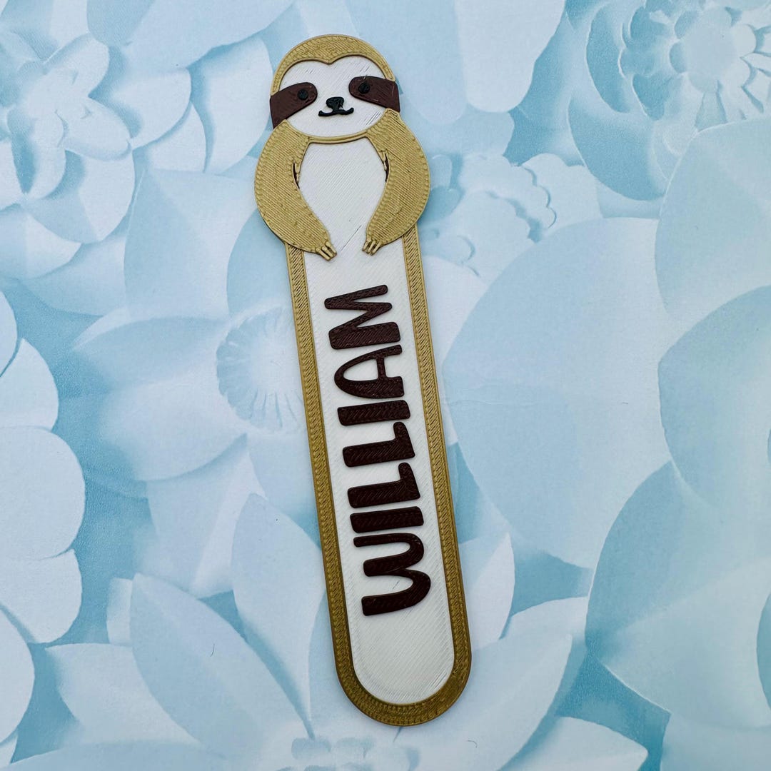 Sloth Bookmark - 3D Printed - Personalised - Book Lover - Stocking ...