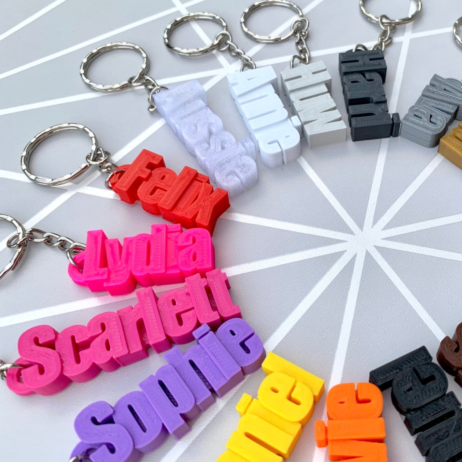 Personalised Keyring Personalized Keychain 3D Printed Party Bag Fillers ...