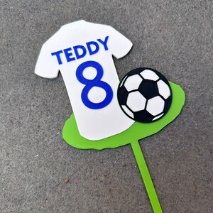 Football Shirt Cake Topper - Personalised - Footballer - Birthday Cake ...
