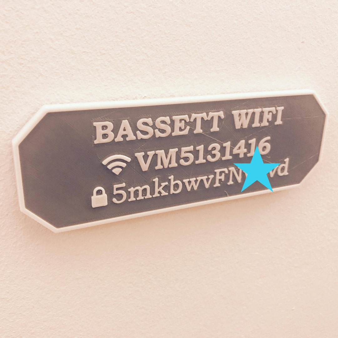 Wifi Password Sign 3D Printed - Guest Room - Visitors - Internet Sign ...