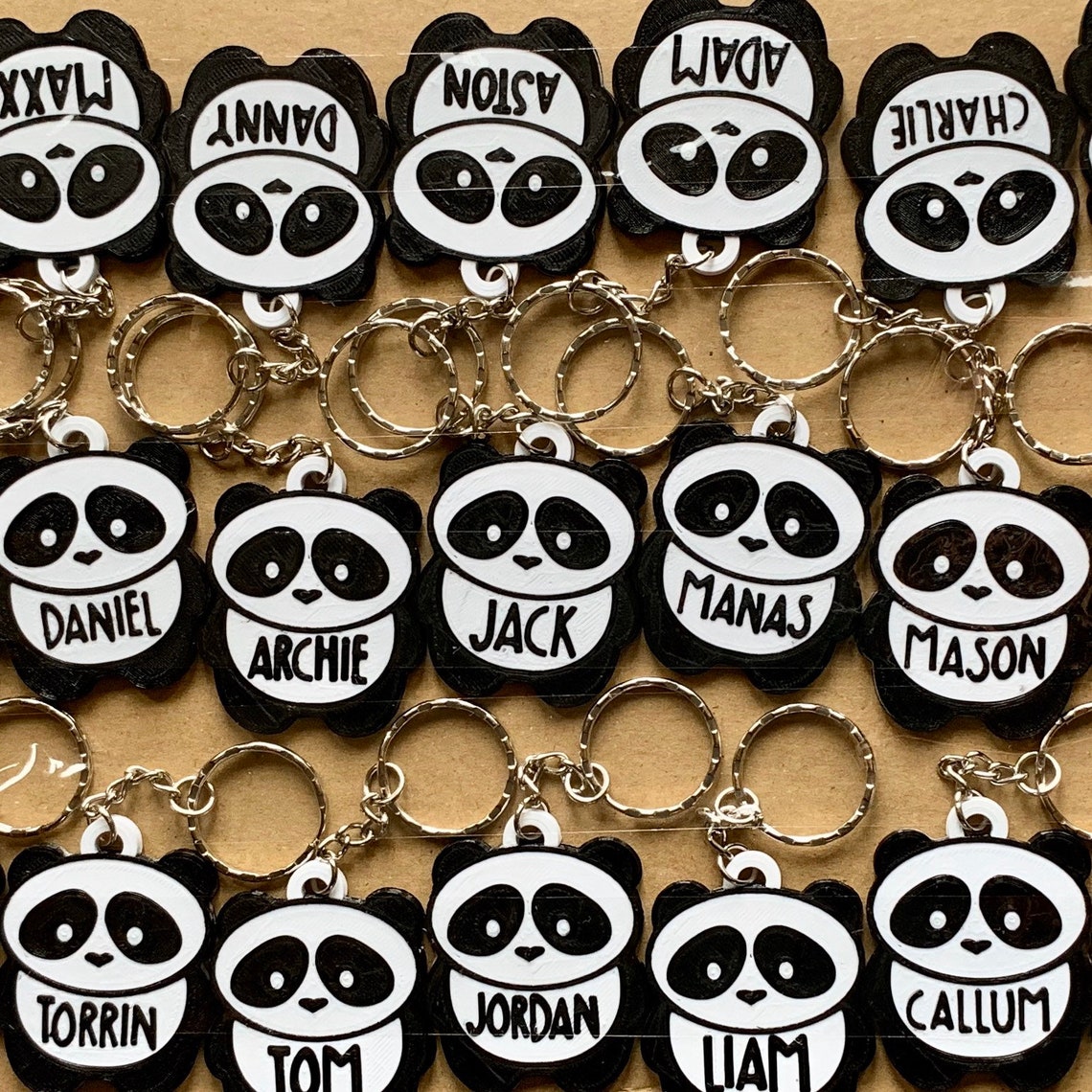 Panda Keyring Keychain Personalised 3D Printed Party Bag - Etsy