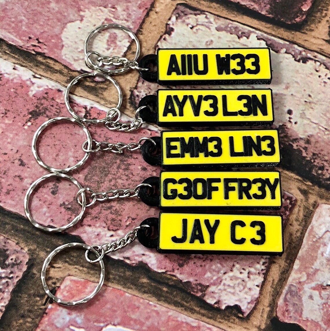 Numberplate Keyring Keychain Personalised 3D Printed - Etsy