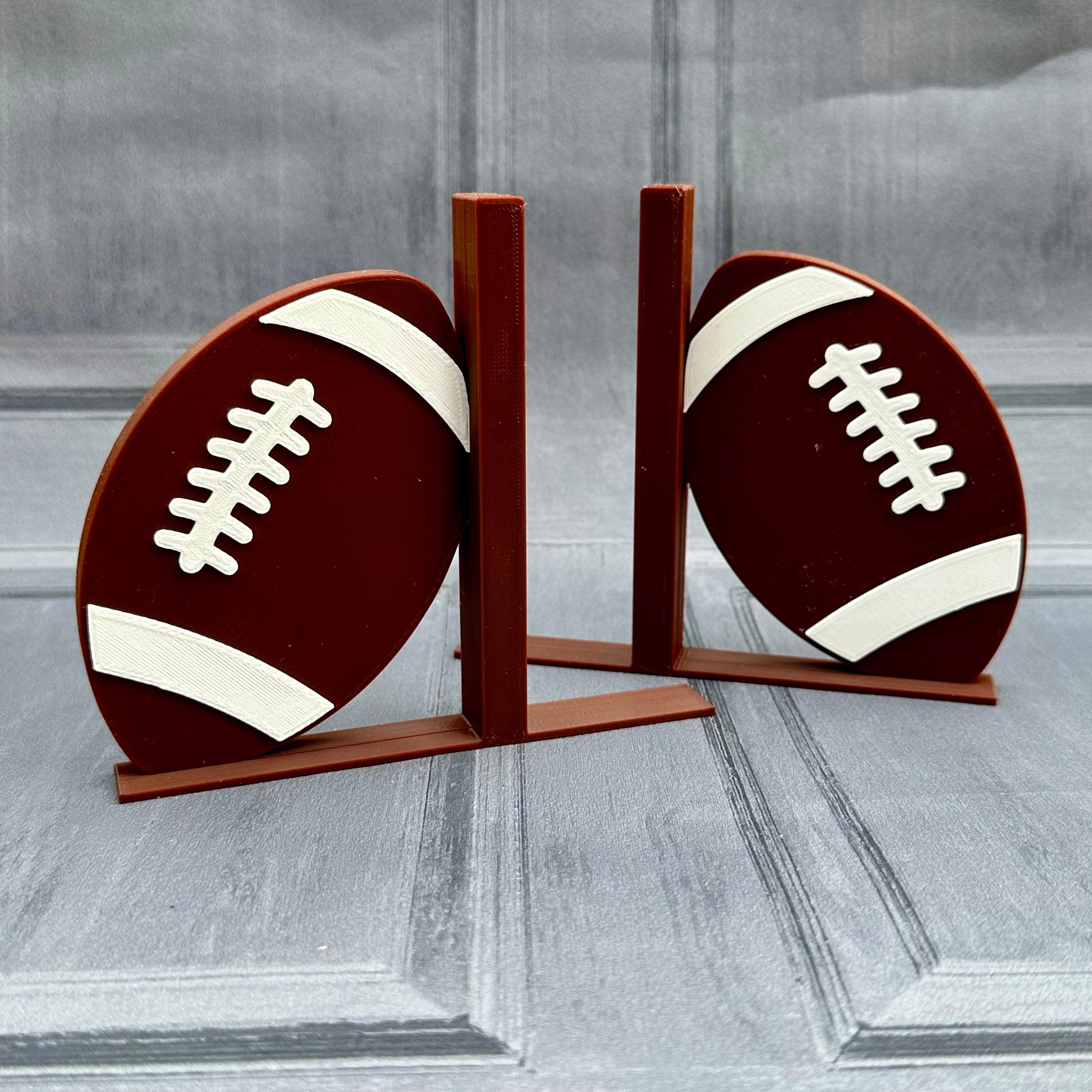 3D Printed American Football Bookends: Sports Decor - Etsy