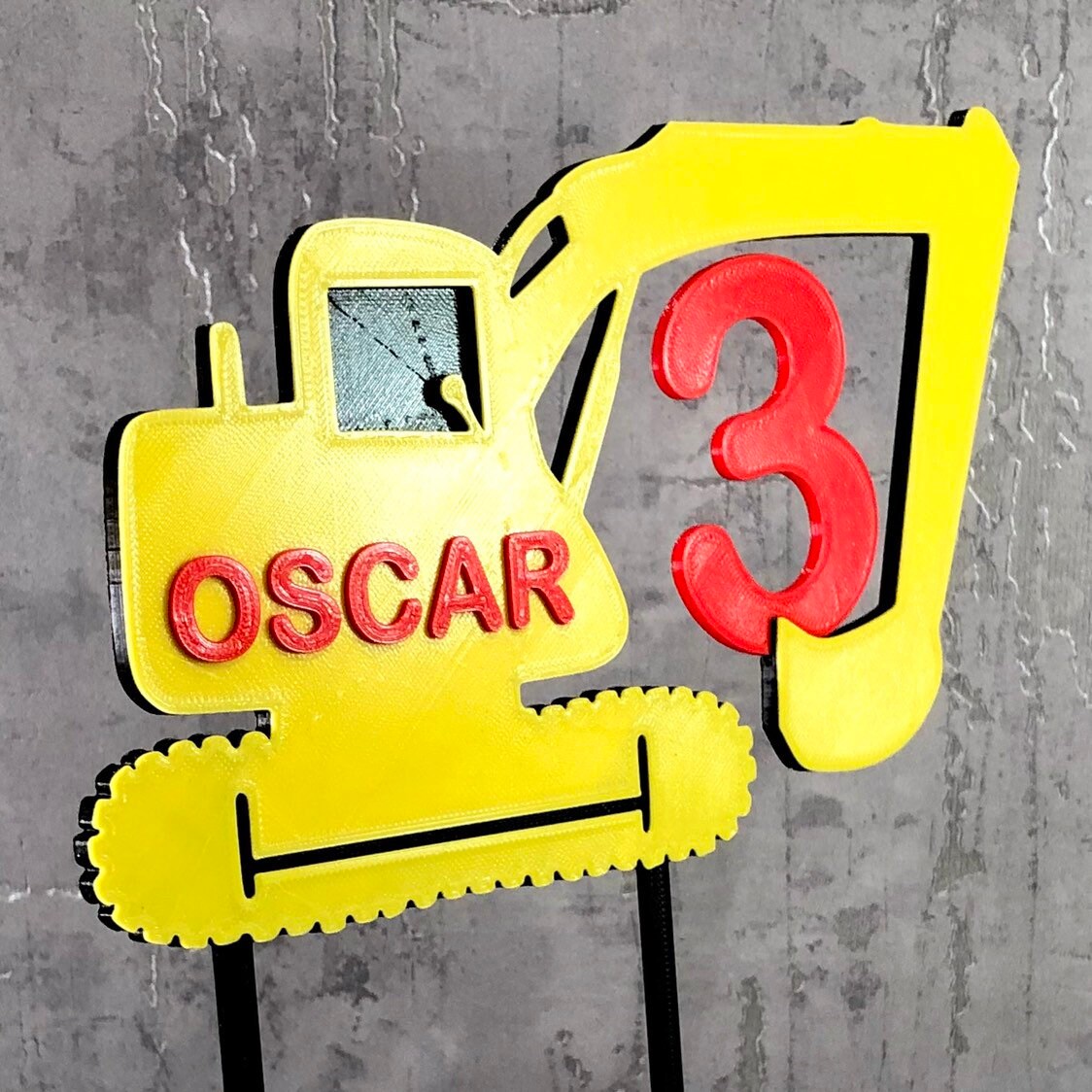 Digger Cake Topper Construction Personalised Vehicles | Etsy