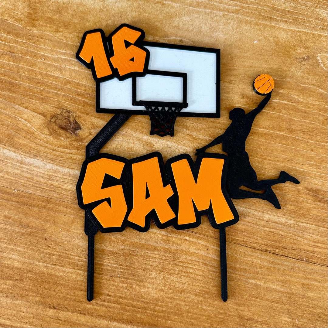 Basketball Cake Topper - Personalised - Sports - Birthday Cake Topper ...