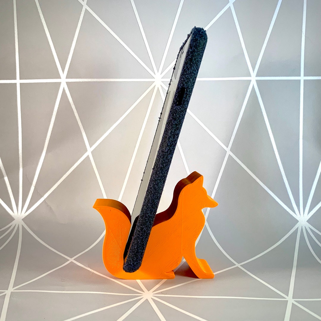 3D Printed Fox Phone Stand: Desk Accessory - Etsy