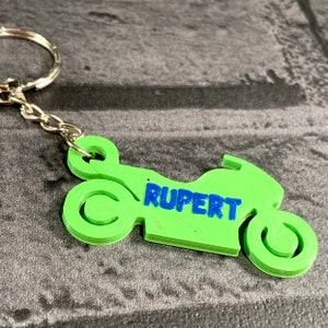 Motorbike - Motorcycle - Keychain/keyring - 3D Printed - Personalised ...