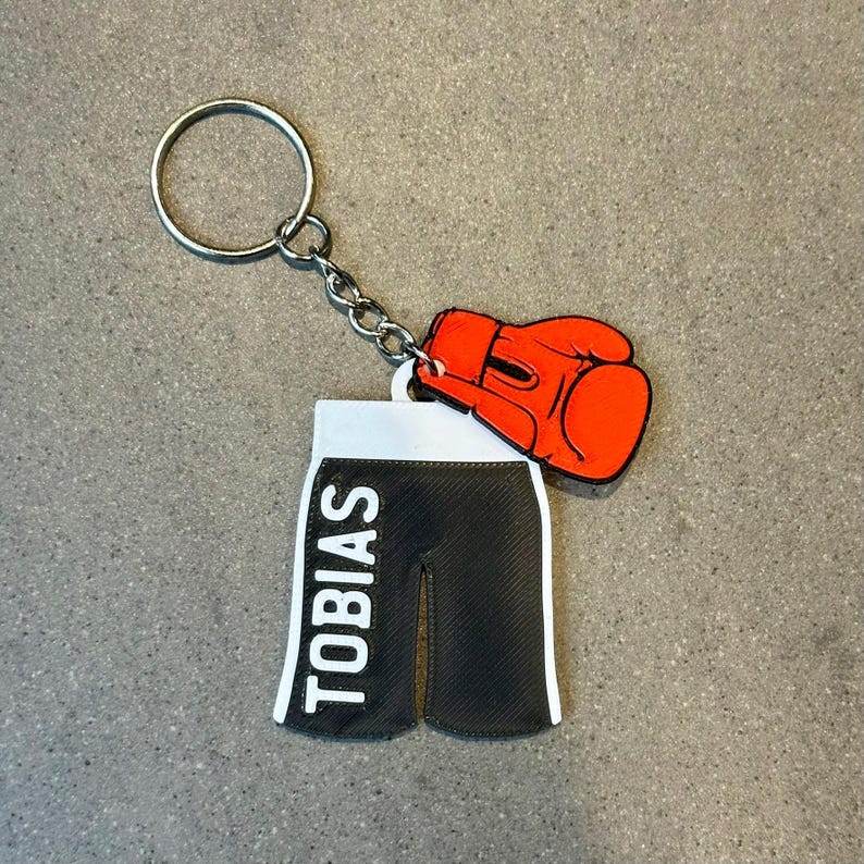 Personalised Boxing Glove Keychain: 3D Printed Sports Charm - Etsy