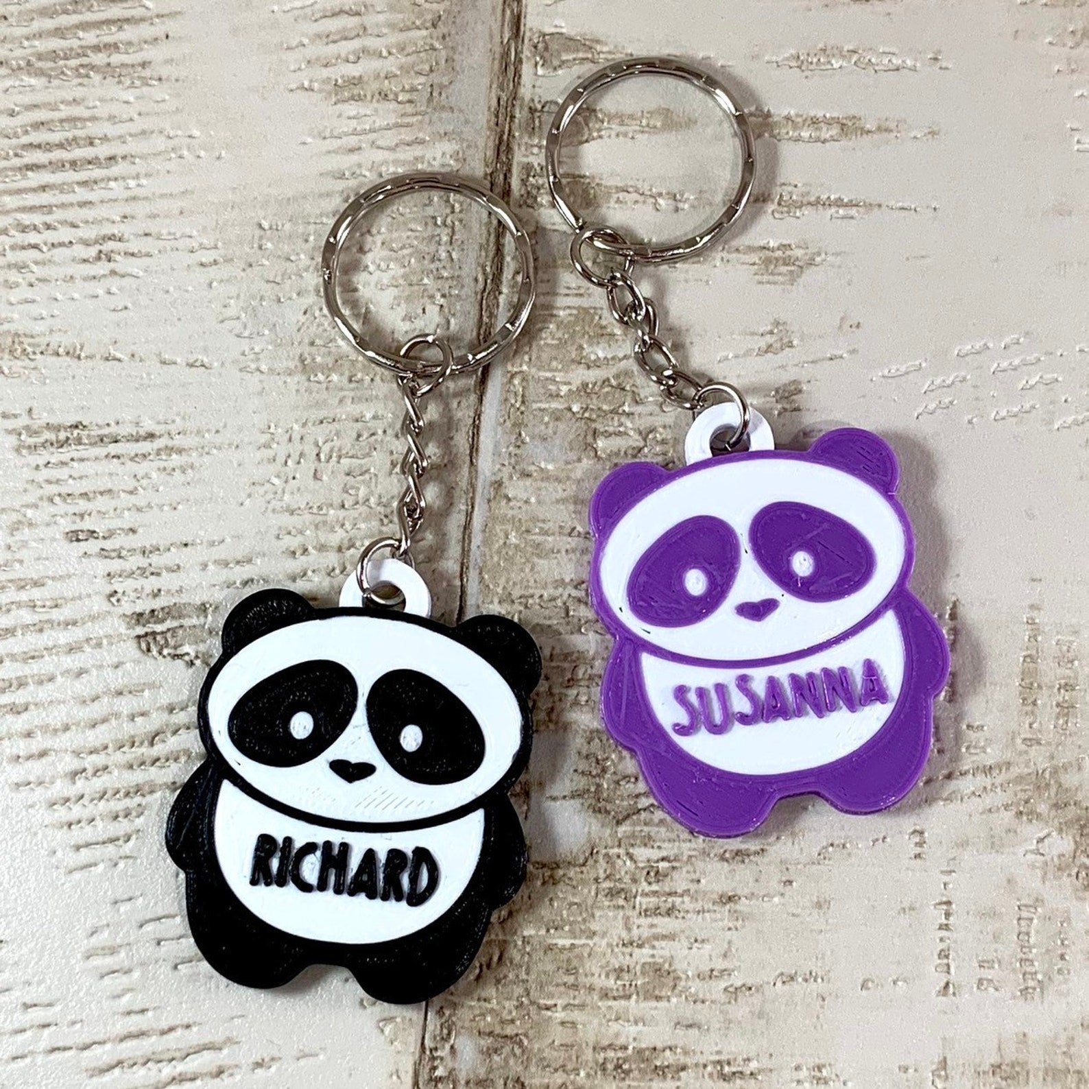 Panda Keyring Keychain Personalised 3D Printed Party Bag - Etsy