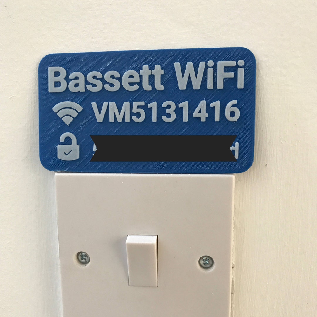 Wifi Password Plaque 3D Printed - Guests/visitors - Internet - Home ...