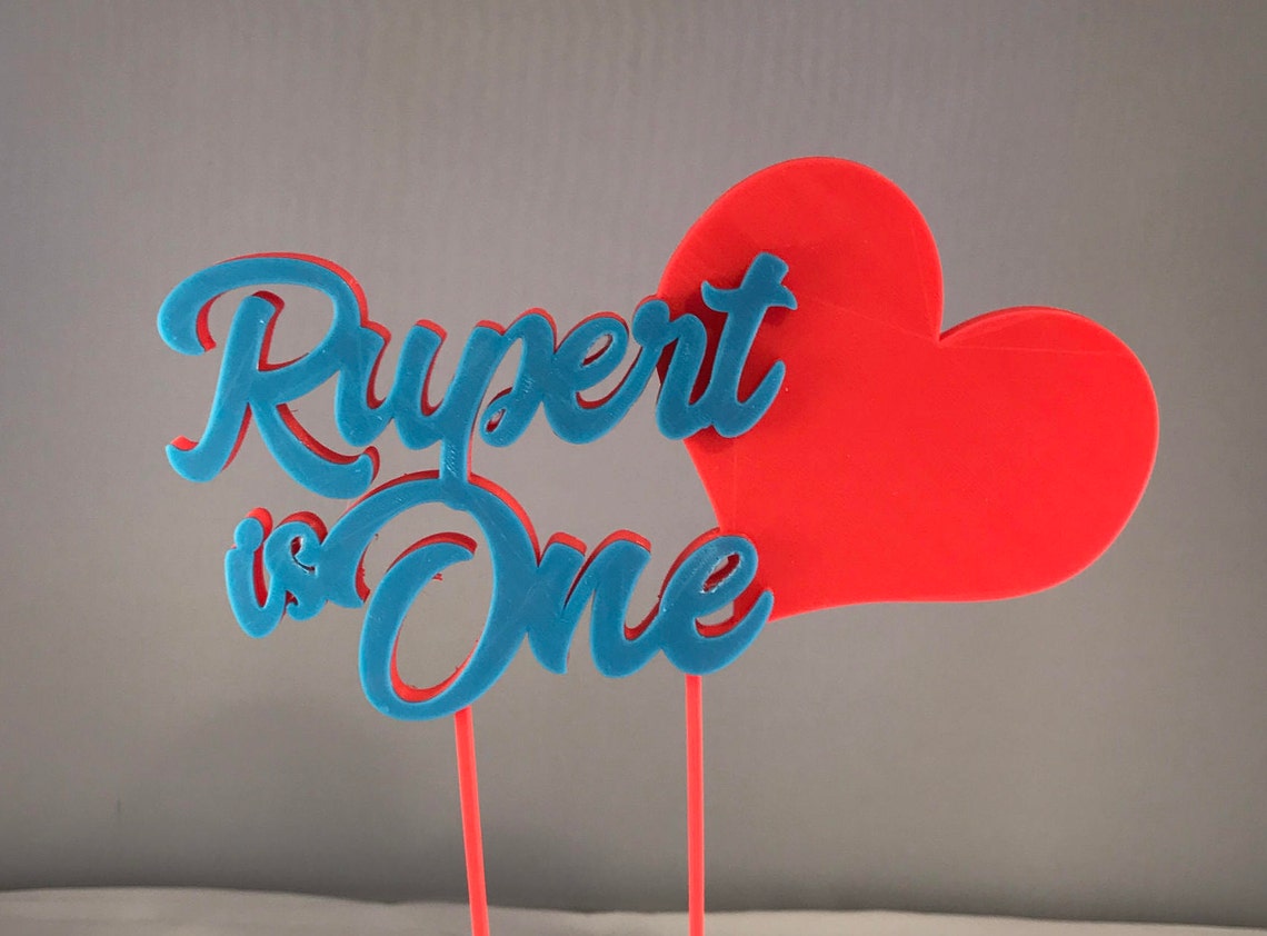 Cake Topper Personalised 3D Printed - Cake Decorations - Birthday ...