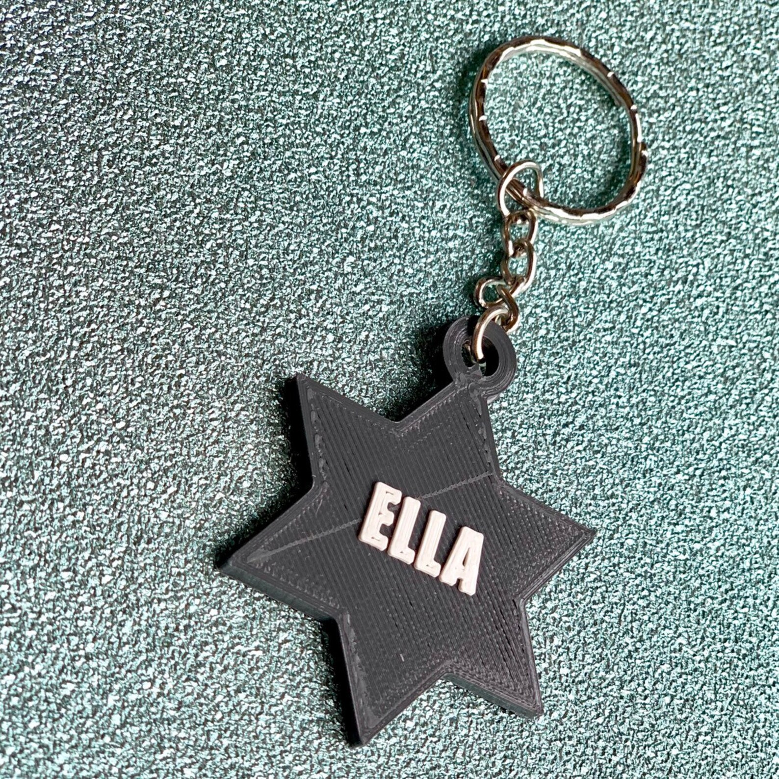 Star Keychain/keyring 3D Printed Personalised | Etsy