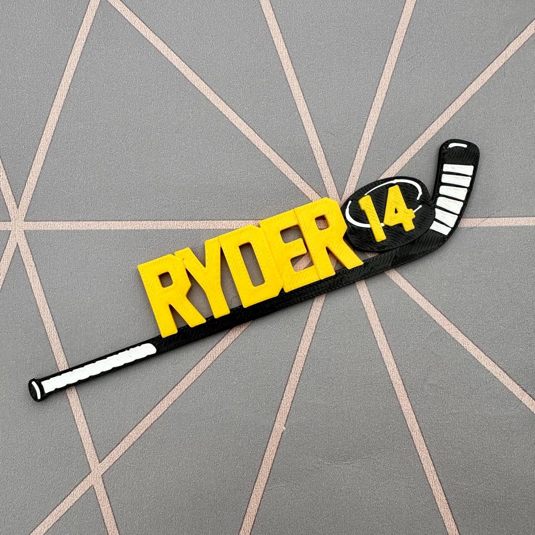 Ice Hockey Stick Bookmark - 3D Printed - Personalised - Book Lover ...