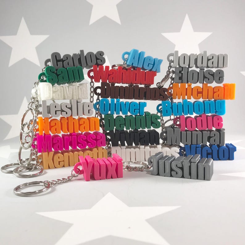 Keyring Keychain Personalised 3D Printed Party Bag - Etsy UK Keyring Keychain Personalised 3D Printed Party Bag - Etsy UK