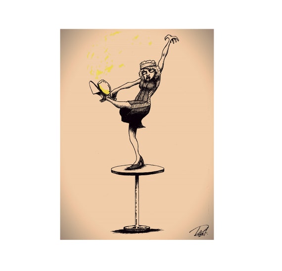 Table Dancing Print / Original Artwork Design / Fun Gift for | Etsy