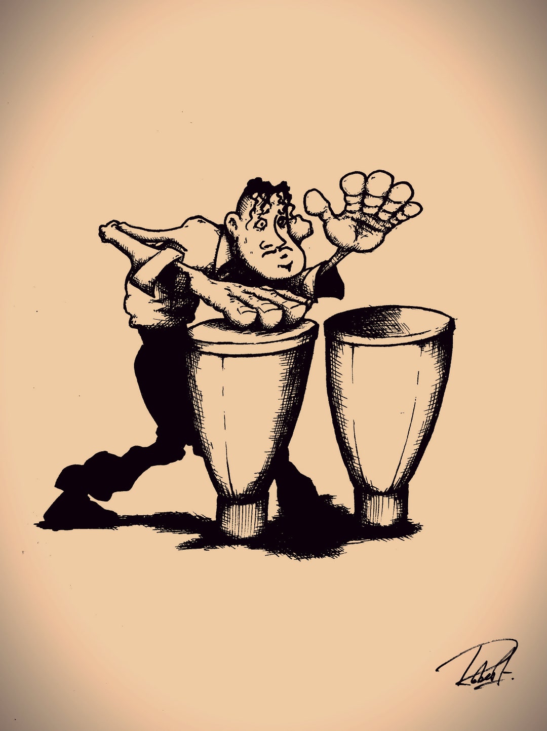 The Bongos From Havana - Original Artwork Done in the Style of the ...