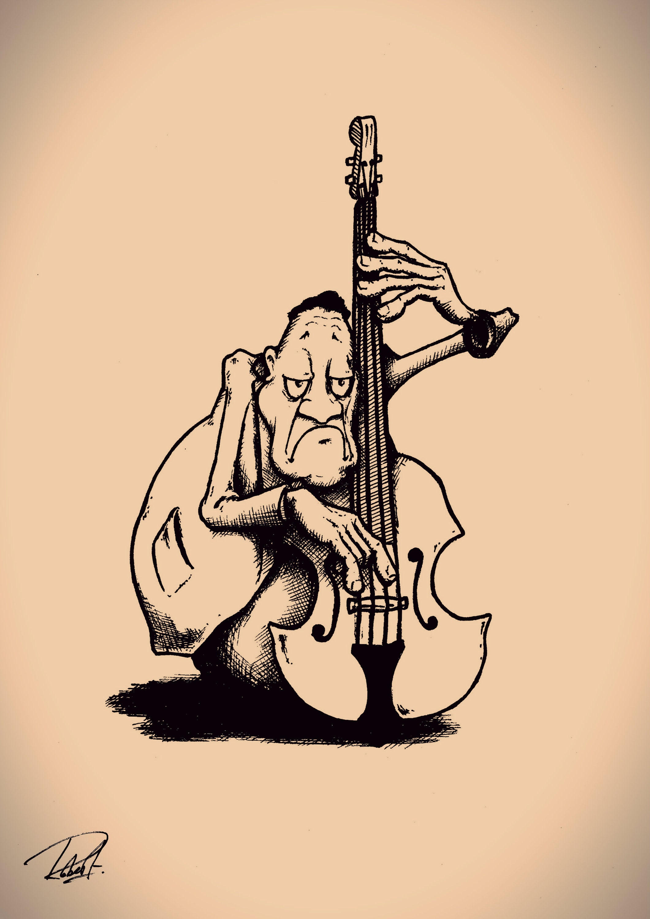 Double Bass Man / Jazz Art Poster/ 1920's Art Deco/ Wall - Etsy UK