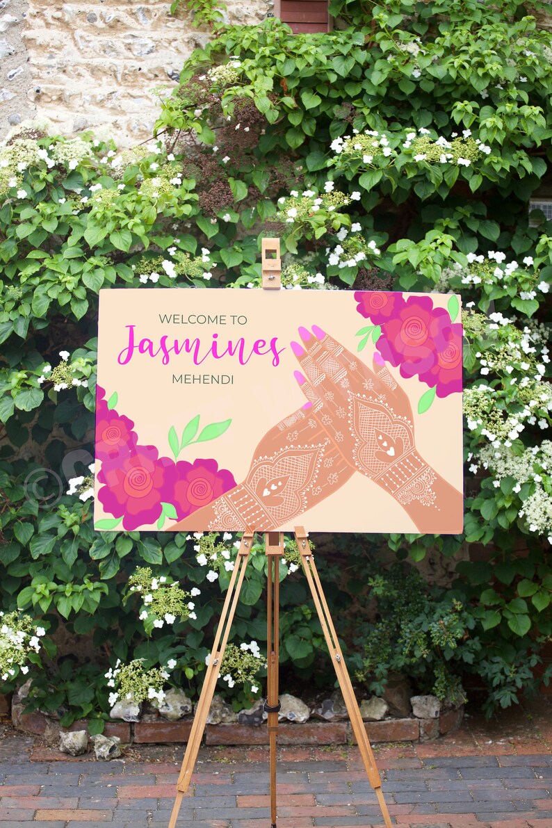 Modern Boho Mehendi/henna Sign and Decor | Etsy