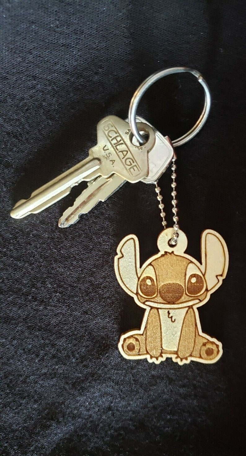 Stitch Laser Engraved Keychain Backpack Accessory Lilo and Stitch - Etsy