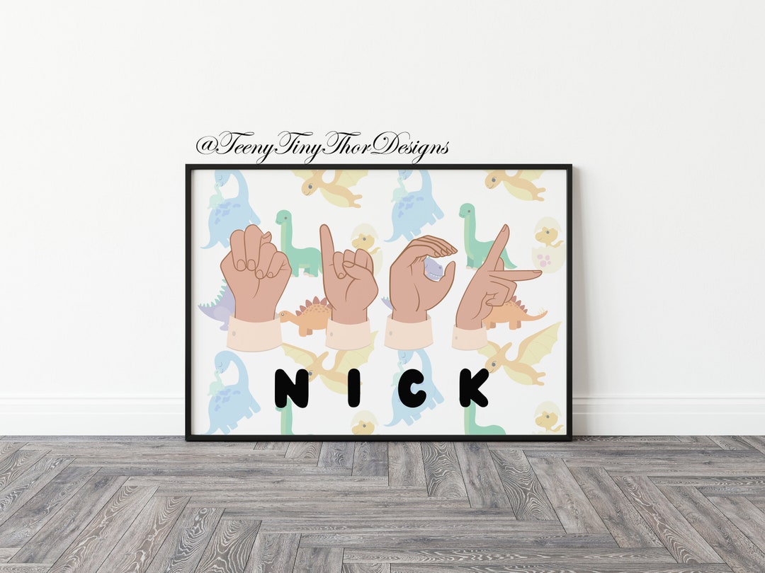 ASL Name, American Sign Language, Bedroom Poster, Customized Name ...