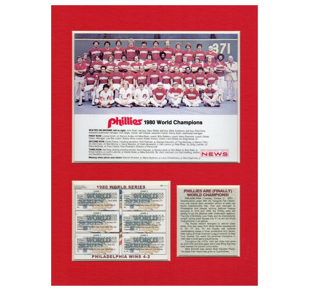 Philadelphia Phillies 1980 World Series Championship Tribute - Etsy