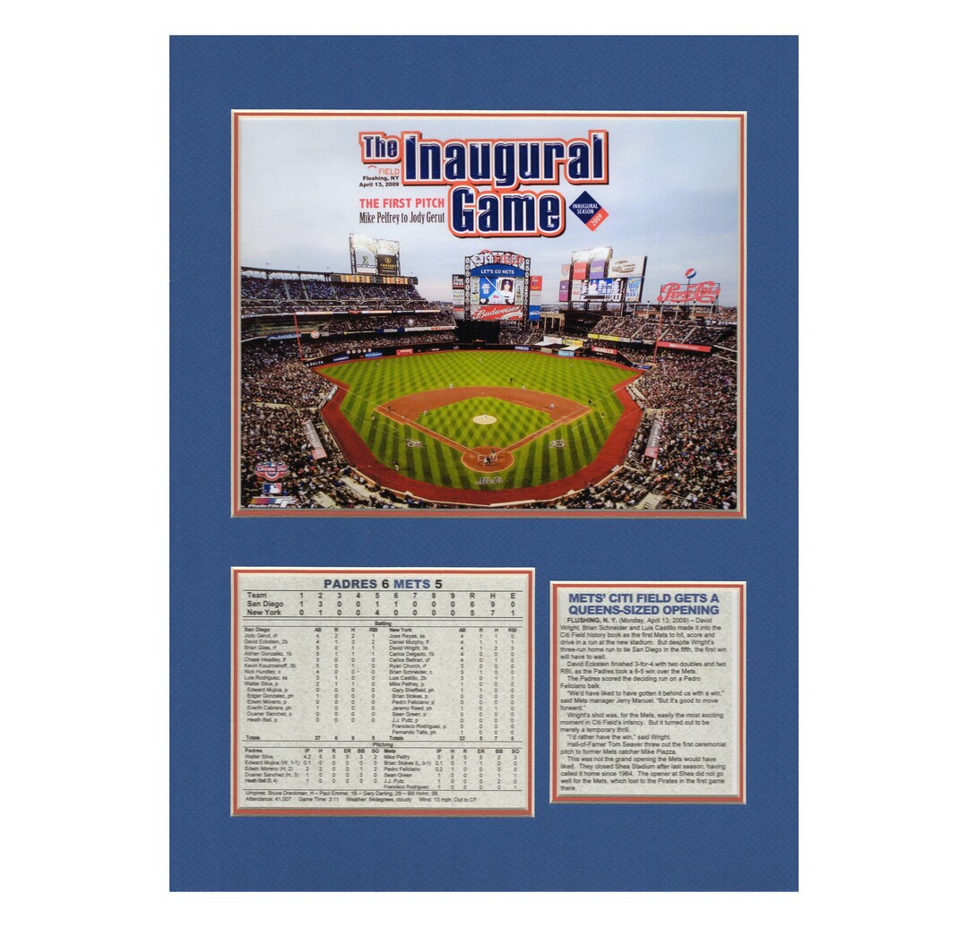 Citi Field New York Mets First Pitch Inaugural Game Tribute - Etsy