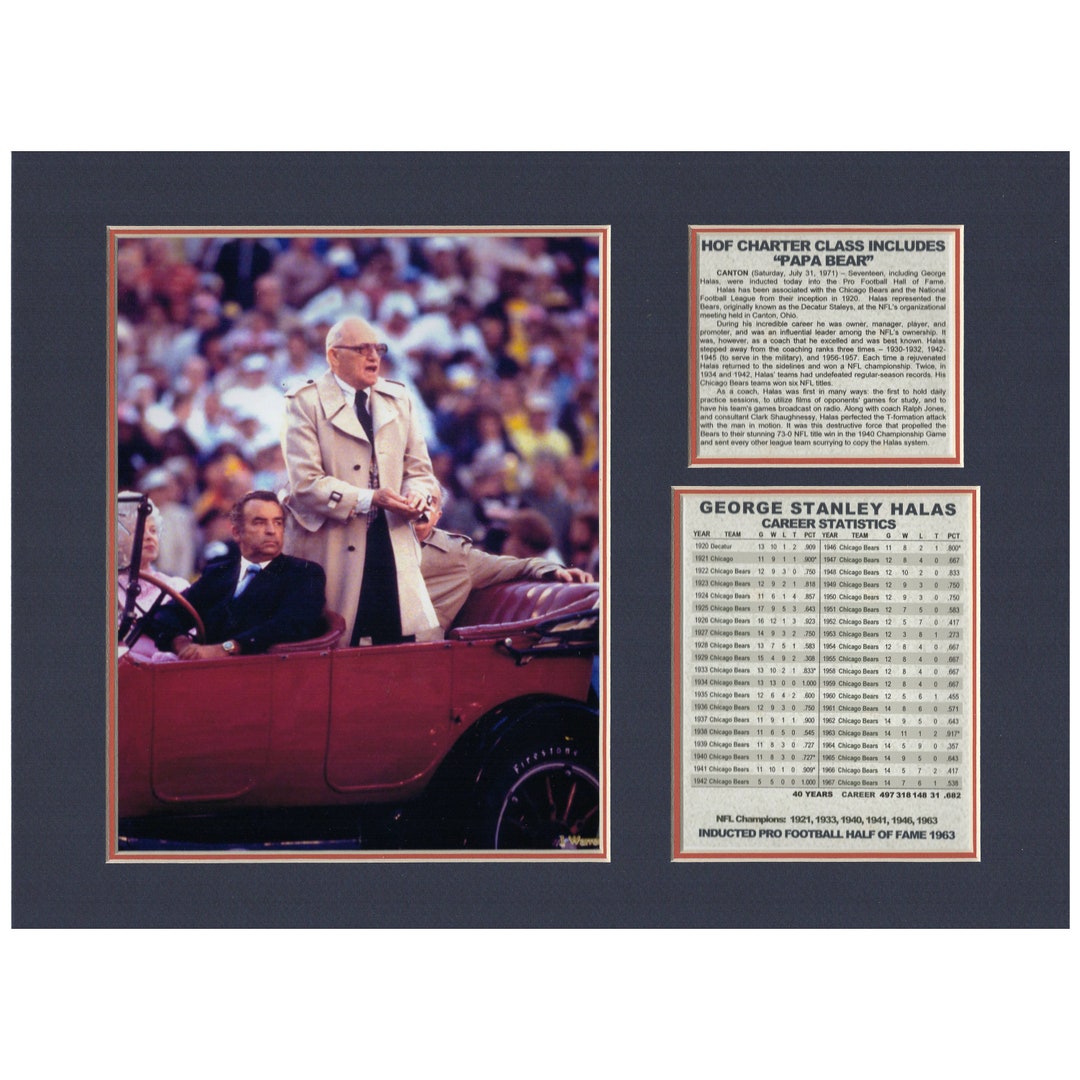 George Hallas Chicago Bears Football Hall of Fame Tribute - Etsy