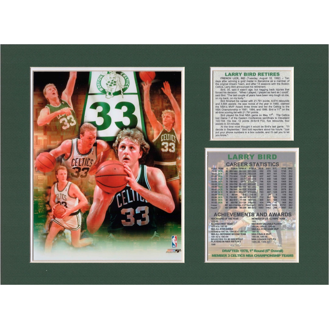 Larry Bird Retires Boston Celtics NBA Career Statistics Tribute - Etsy