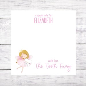Personalized Tooth Fairy Notepad Note From the Tooth Fairy Girl Pink 5 ...