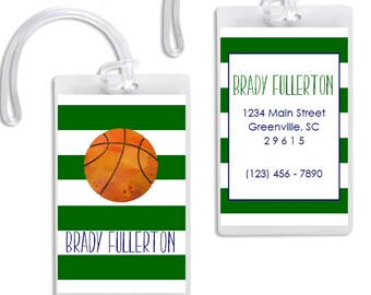 Basketball Luggage Tag Basketball Backpack Tag Basketball - Etsy