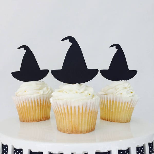 Witches Hat Cupcake Toppers - Etsy