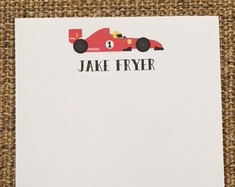 Race Car Stationery Paper for Kids Race Car Note Pad Personalized for ...