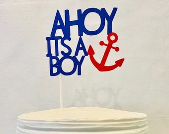 Nautical First Birthday Topper It's a Boy One Cake Topper Nautical Cake ...
