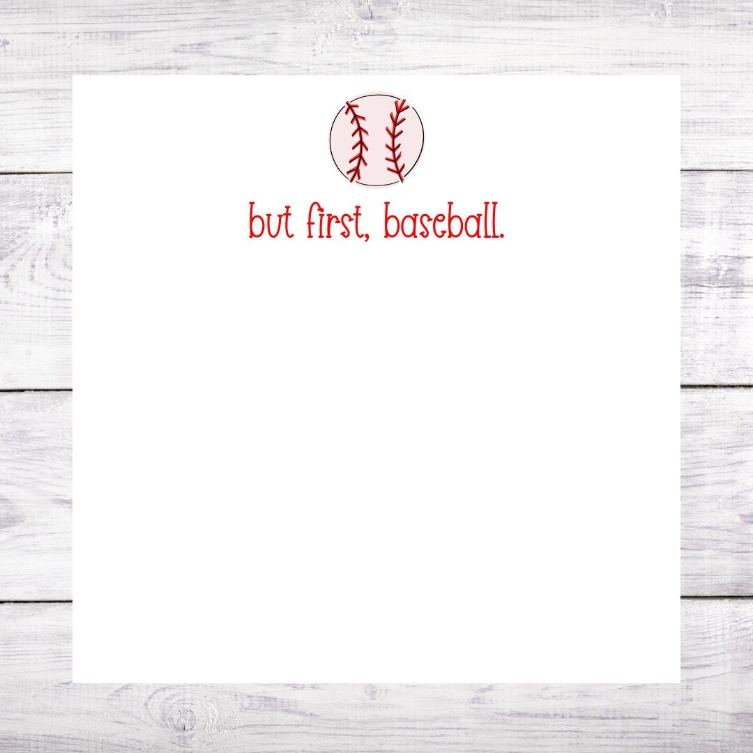 But First Baseball Notepad - Sports - Team - Notes - Desk - Custom ...