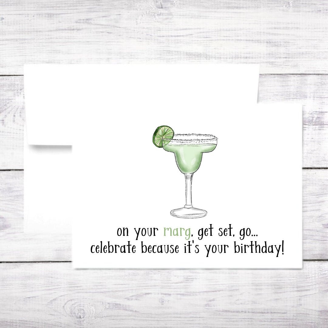 Birthday Card - Drinks - Margarita - Funny - Pun - Free Shipping - Etsy