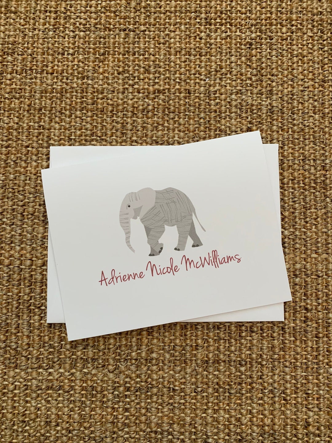 Personalized Elephant Note Cards: Folded Thank You Notes - Etsy