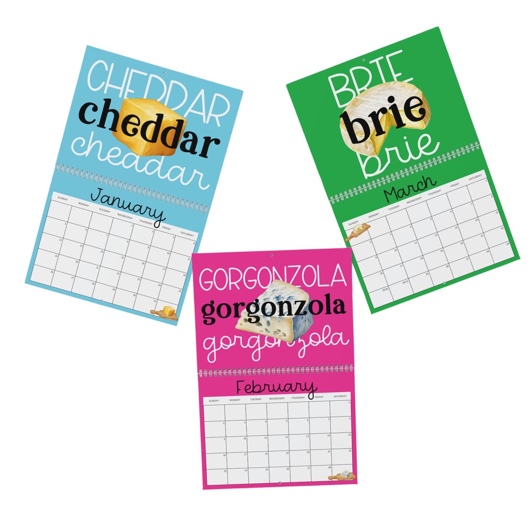 2025 Cheese Wall Calendar, Foodie Gift, Christmas Gift, Kitchen Decor ...