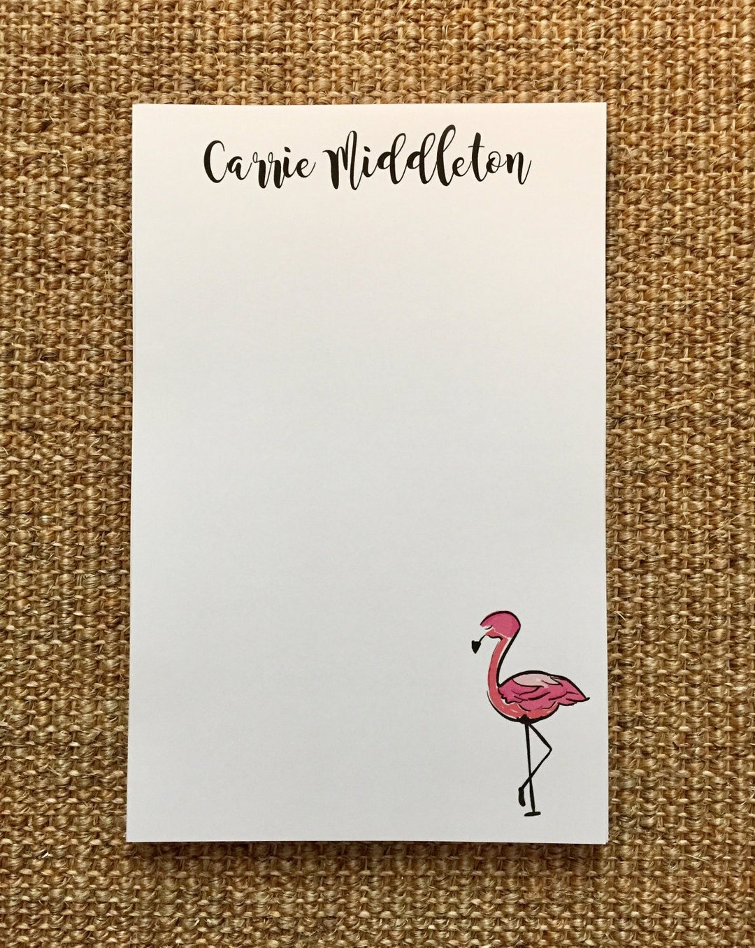 Flamingo Notepad Pink and White Desk Personalized - Etsy