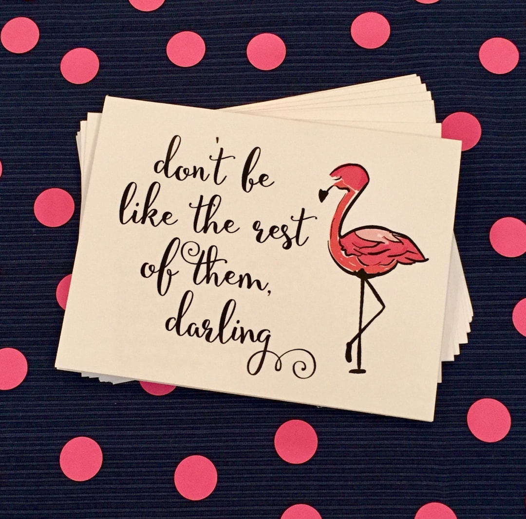 Pink Flamingo Note Card Set: Whimsical Stationery, Thank You Notes - Etsy