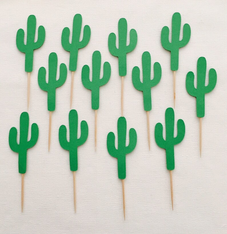 Cactus Cupcake Topper Mexican Fiesta Party Cake Topper - Etsy