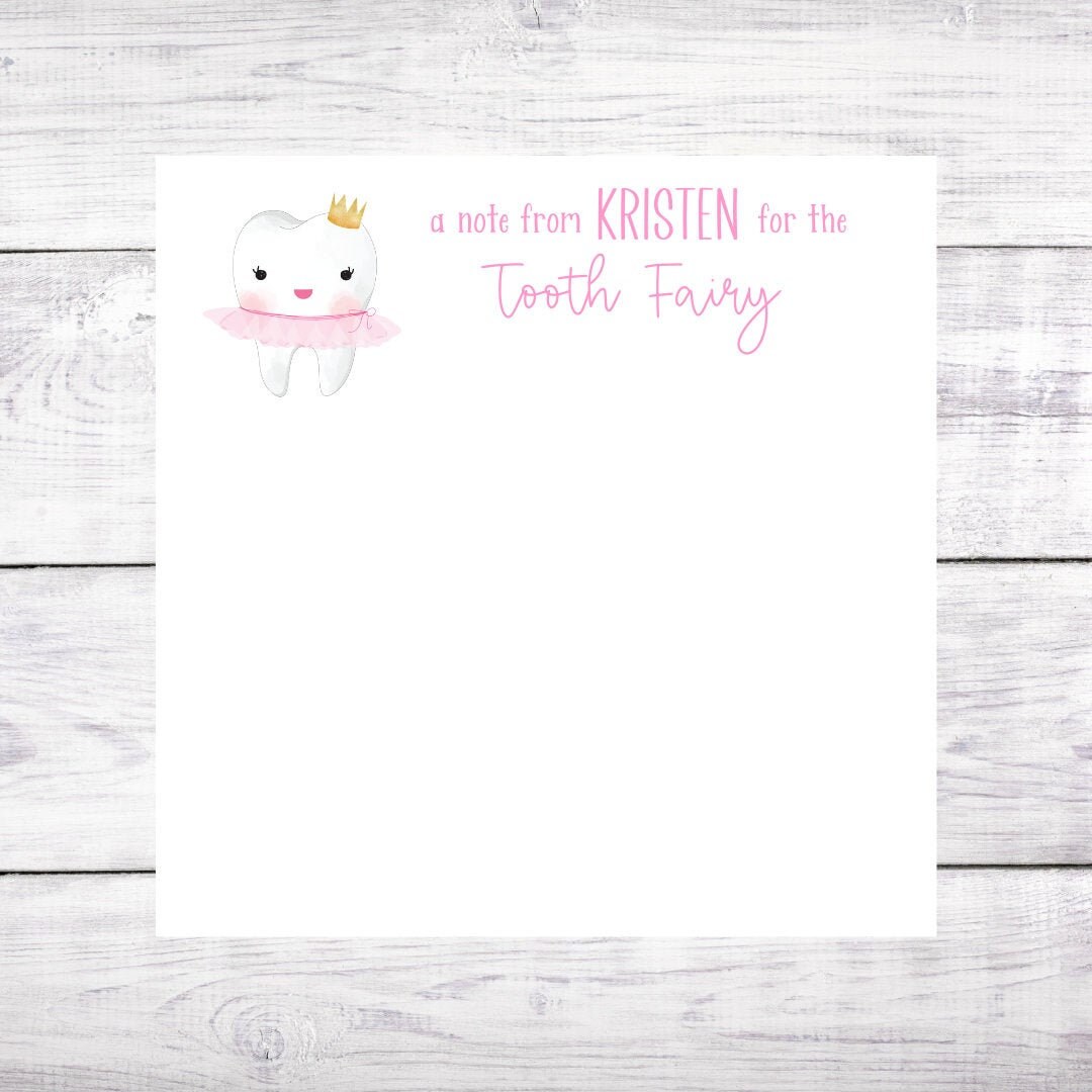 Personalized Tooth Fairy Notepad - Note for the Tooth Fairy - Girl ...