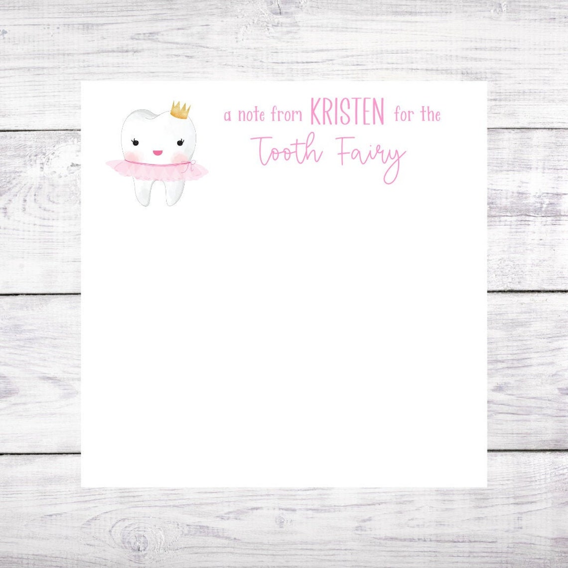 Personalized Tooth Fairy Notepad Note for the Tooth Fairy - Etsy